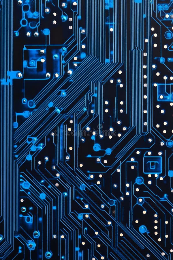 An Abstract, Close Up Image of the Mainboard of an Electronic Computer ...