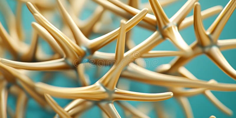 Abstract Close-Up Interconnected Golden Nodes Form a Complex Network of ...