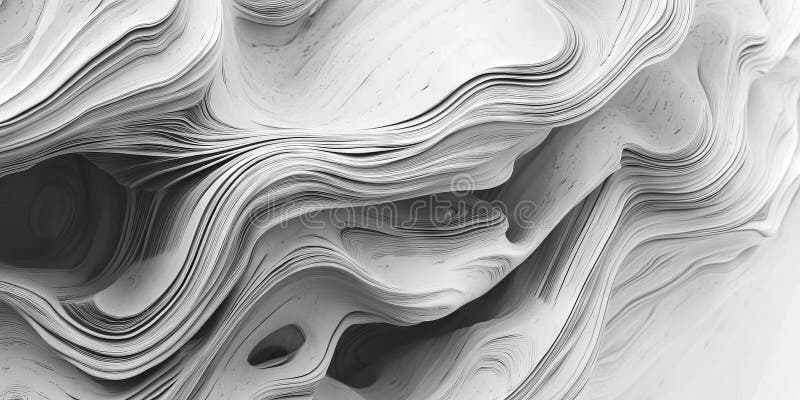 Abstract Close-Up of Layered White Paper Sheets Creating a Flowing ...