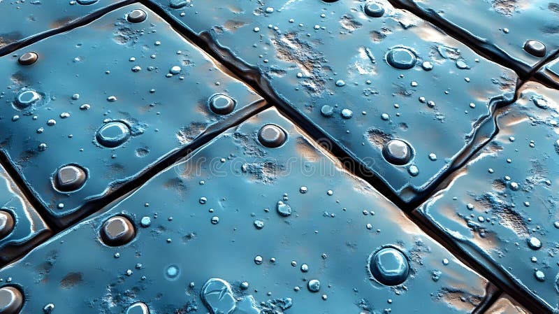 Abstract Close Up of Metallic Texture with Rivets and Shiny Surface ...