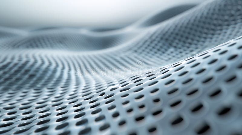 Abstract Close-Up of Metallic Wave Pattern with Circular Holes Stock ...