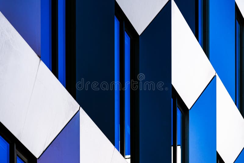Abstract Close-Up of Modern Building Facade with Angular Patterns and ...