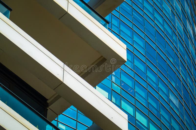 Abstract Close-up of a Modern Glass Building with Reflective Windows ...