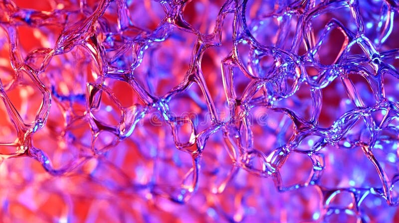 Abstract Close Up of a Network Structure with Red and Blue Lighting ...