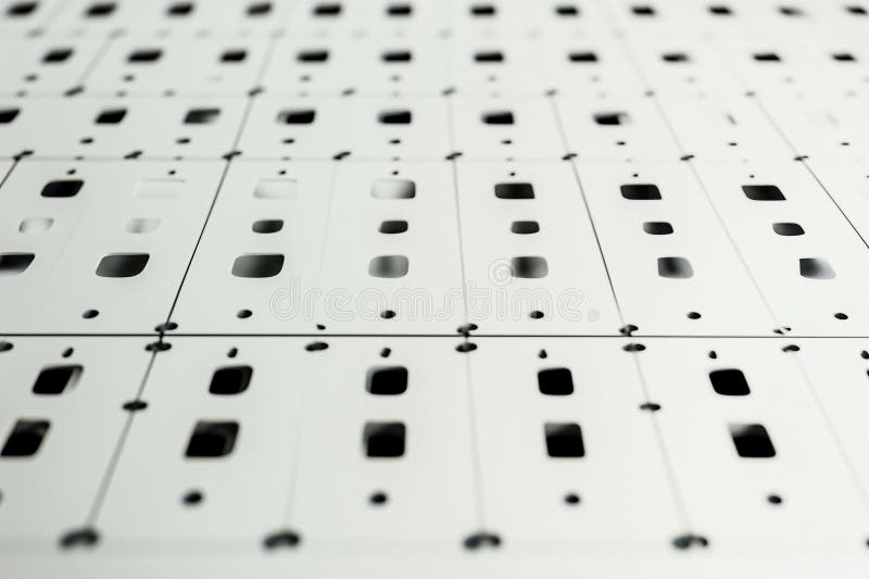 Abstract Close-up of Perforated Metal Surface with Geometric Patterns ...