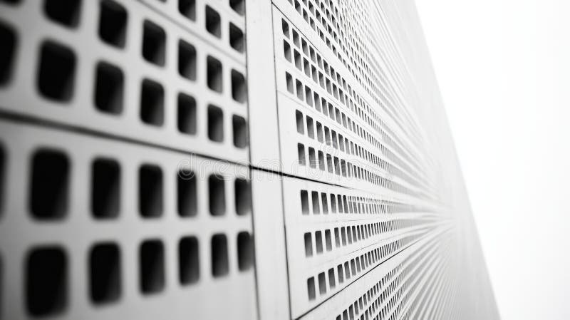 Abstract Close-up of a Perforated Surface with Geometric Square ...