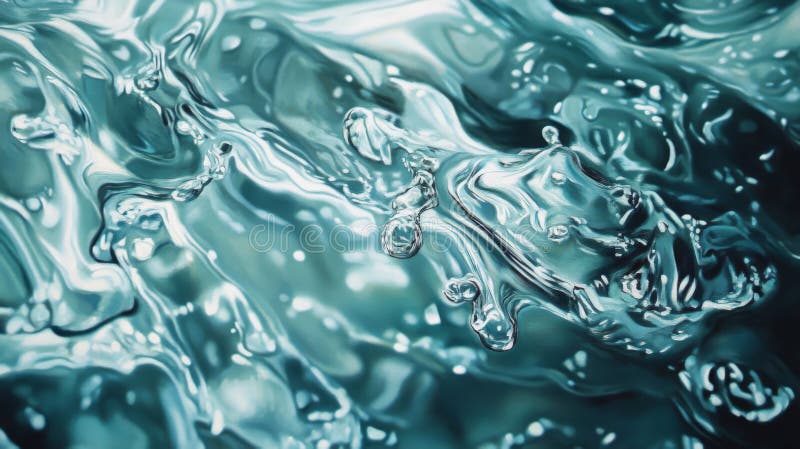 Abstract Close-up of Rippling Water with Air Bubbles Stock Illustration ...