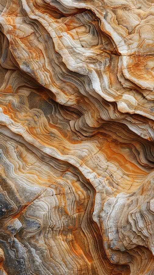 Abstract Close-up of Rock Formation with Layered Textures and Warm ...