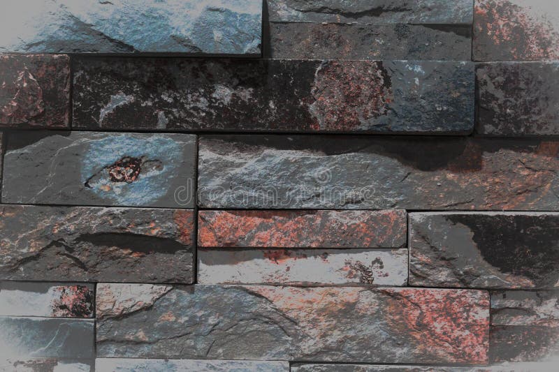 Abstract Close-up of Slate Stone Brick Tile Weathered Texture Wall ...