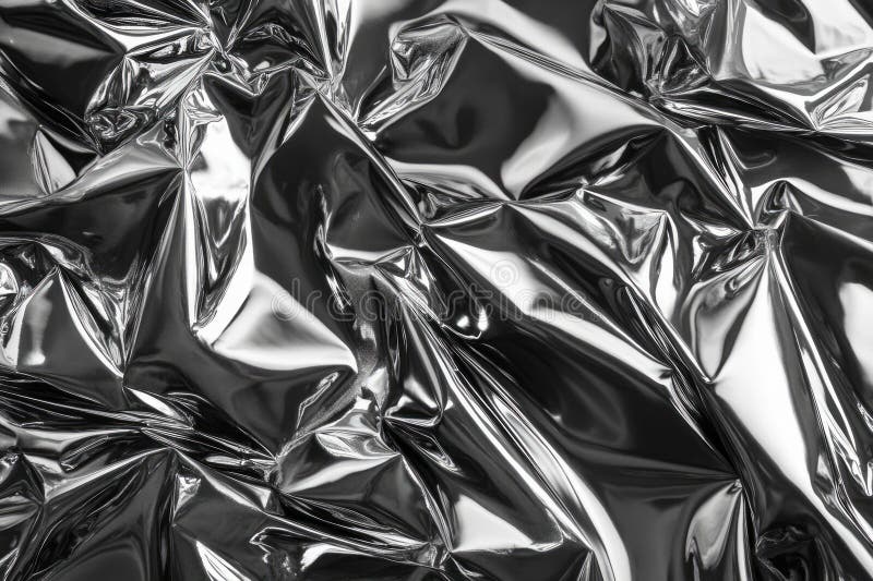 Smooth Metallic Waves Reflect Light in Silver Tones. Neural Network AI ...