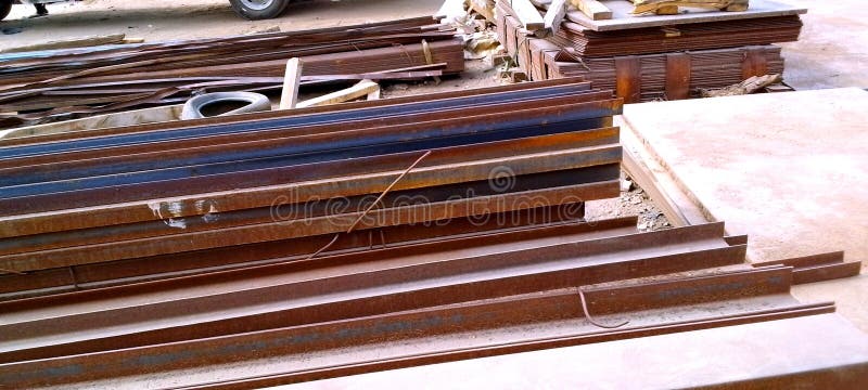 Abstract Close Up of a Stack Rusting Steel Bar Stock Photo - Image of ...