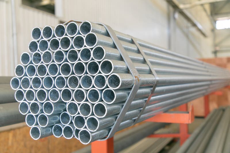 Abstract Close Up of a Stack of Steel Pipes Stock Image - Image of ...