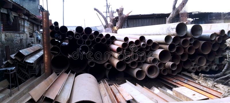 Abstract Close Up of a Stack Rusting Steel Bar Stock Photo - Image of ...