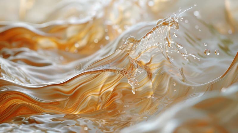 Abstract Close-up of Swirling Liquid with Vibrant Colors and Textures ...