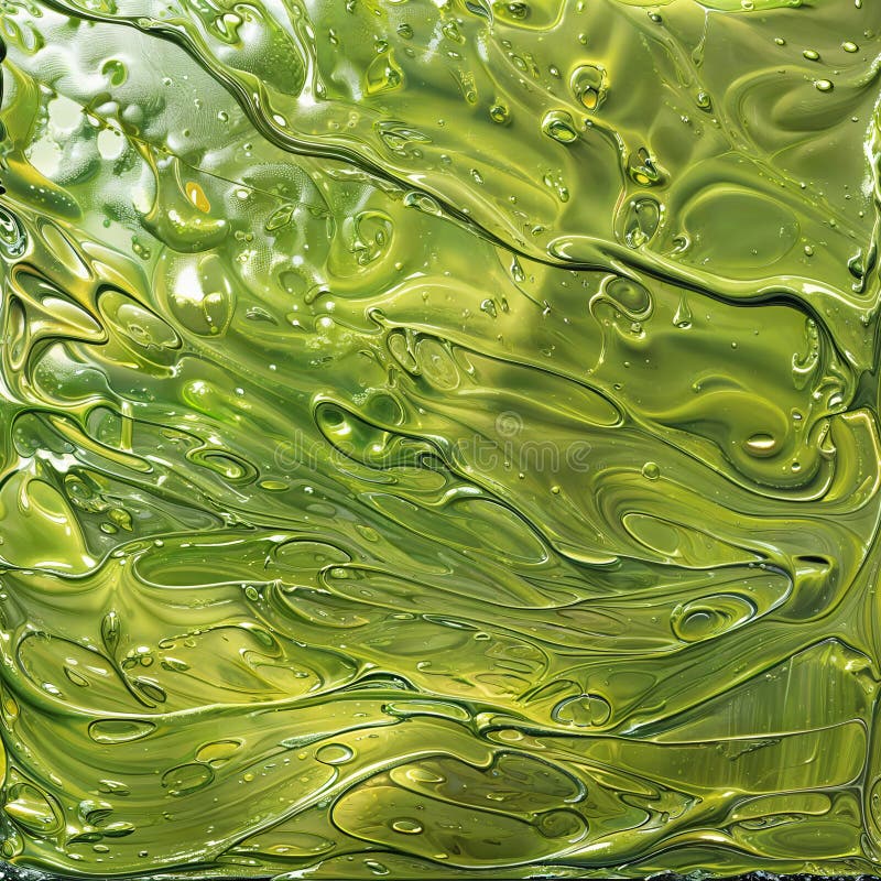 Abstract Close-up Texture of a Green Gel with Bubbles in it Stock ...