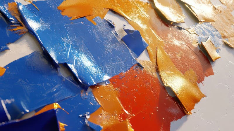 Abstract Close-up of Textured Paint Layers in Vibrant Colors Stock ...