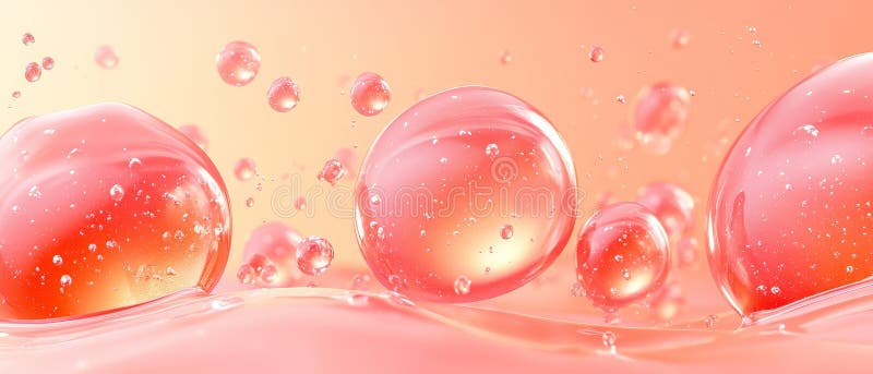 Abstract Close Up of Translucent Pink Bubbles Floating Against a ...