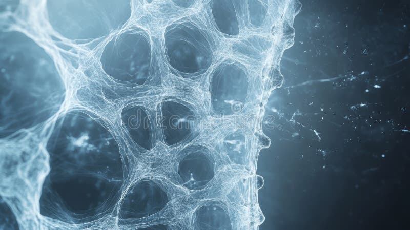 Abstract Close-up of Translucent Web-like Structure with Bubbles ...