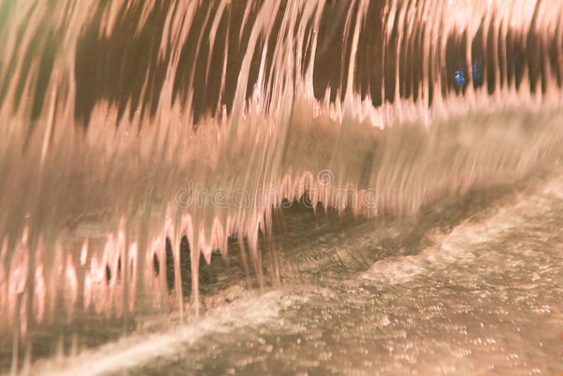 Close Up of Transparent Falling Water Vertical Flows. Stock Photo ...