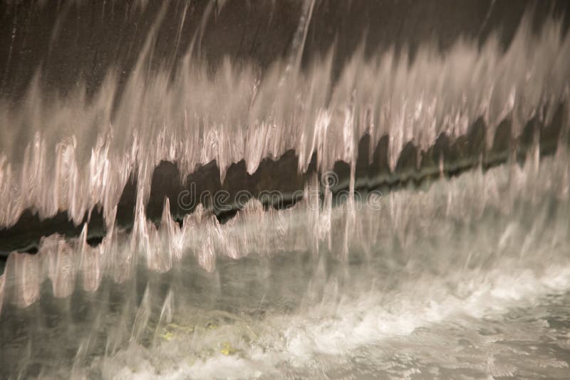 Close Up of Transparent Falling Water Vertical Flows. Stock Photo ...