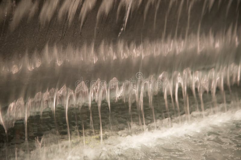 Close Up of Transparent Falling Water Vertical Flows. Stock Image ...