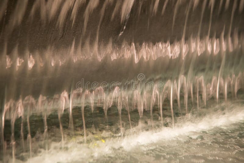 Close Up of Transparent Falling Water Vertical Flows. Stock Image ...