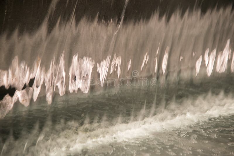 Close Up of Transparent Falling Water Vertical Flows. Stock Photo ...