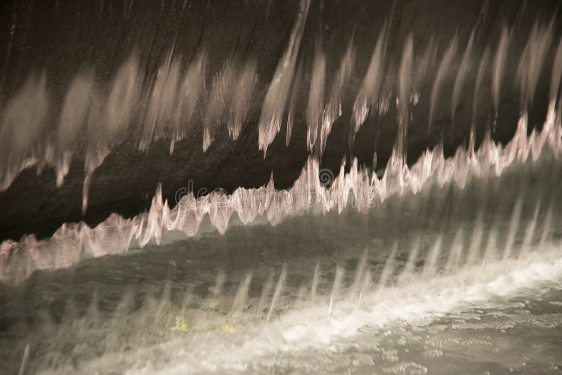 Close Up of Transparent Falling Water Vertical Flows. Stock Photo ...