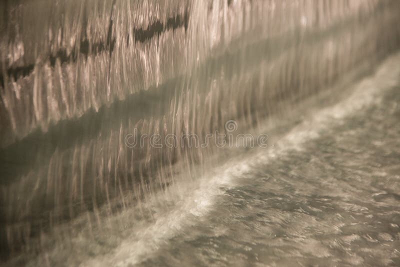 Close Up of Transparent Falling Water Vertical Flows. Stock Photo ...