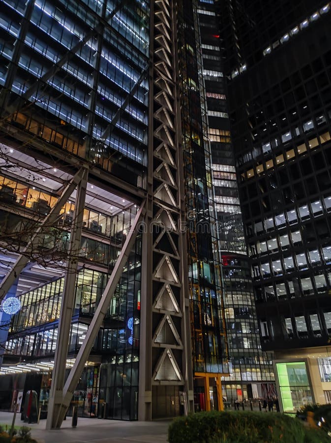 Abstract Close Up View of Corporate Building Windows in London Stock ...