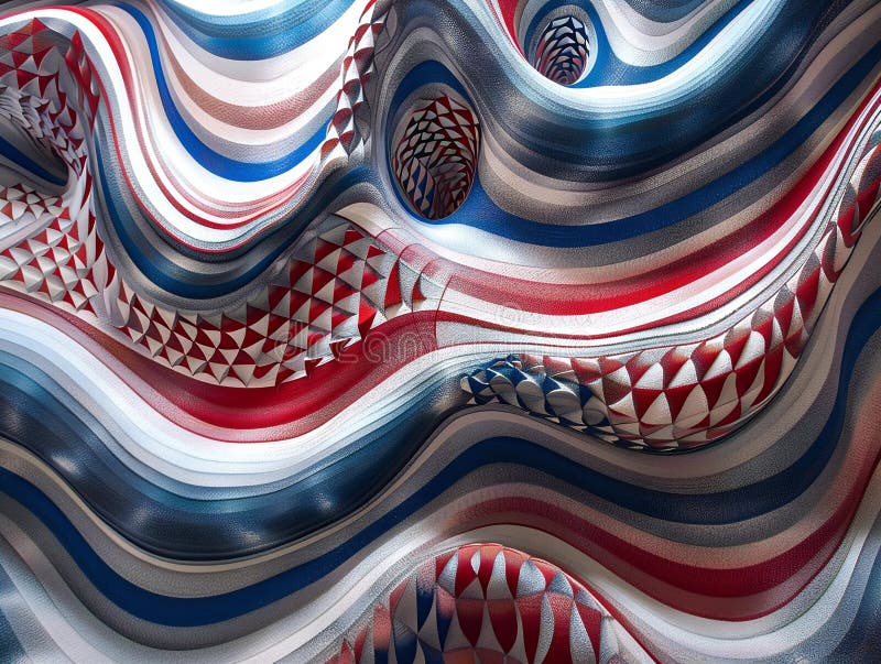 A Vibrant, Wavy Pattern of Interconnected, Geometric Shapes Created by ...