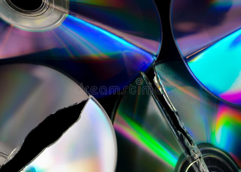 Broken CDs stock photo. Image of colorful, detail, damage - 246317926