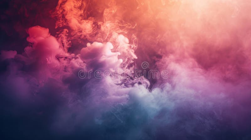 Abstract Cloud of Colorful Smoke on Gradient Background Stock Photo ...