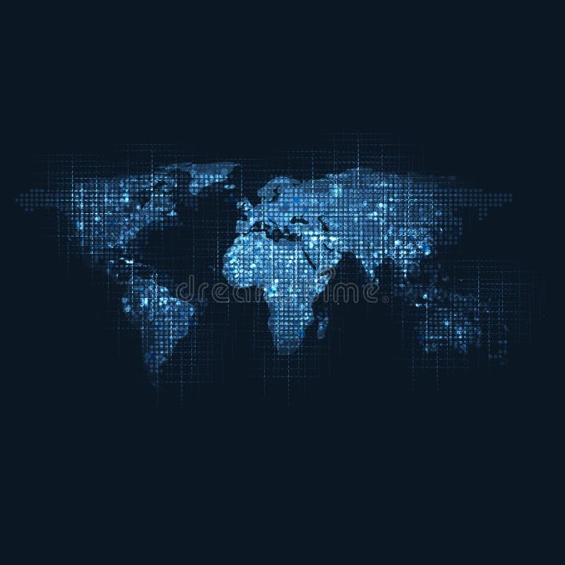 Cloud Computing and Networks Concept with Patterned World Map ...
