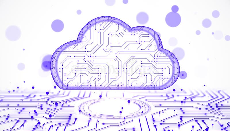 Abstract Cloud Computing Concept with Circuit Patterns and Light ...