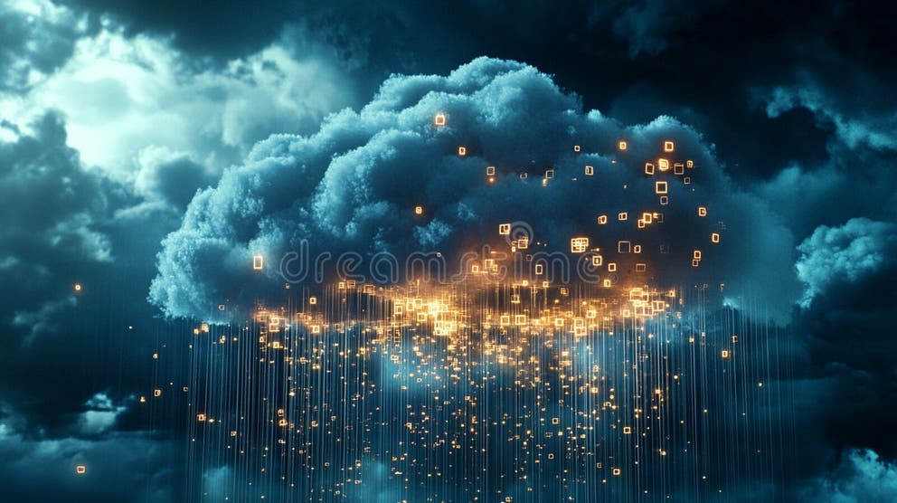 Digital Cloud Computing Network Data Storage Abstract Technology Concept Illustration Web Cyber