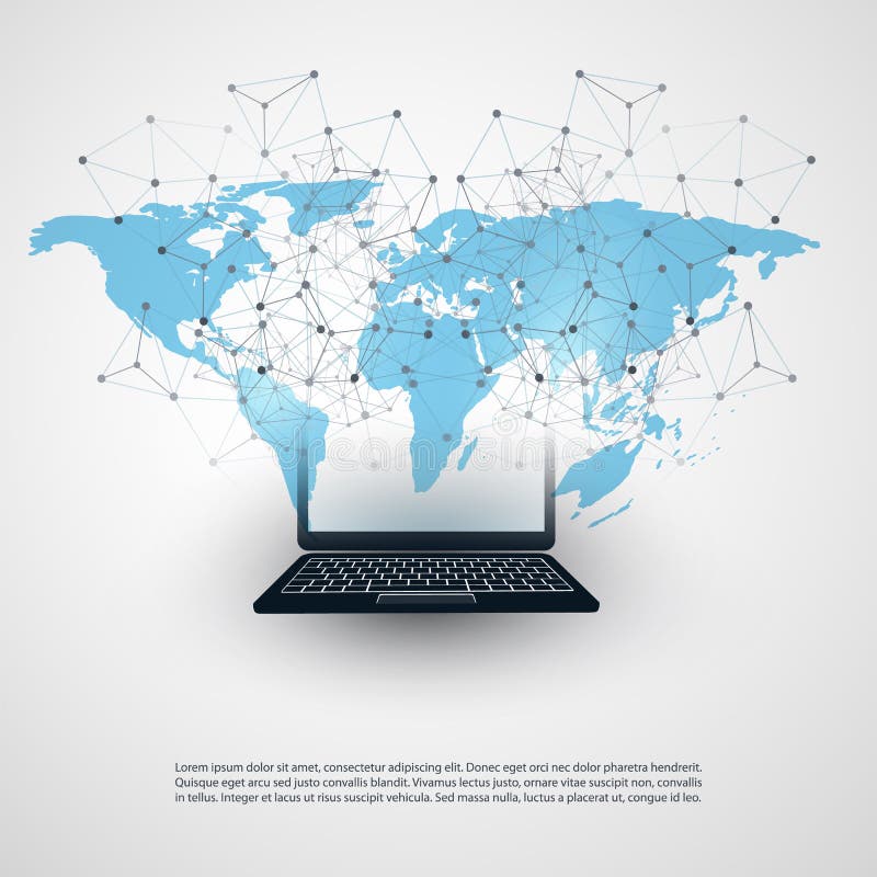 Abstract Cloud Computing and Global Network Connections Concept Design ...