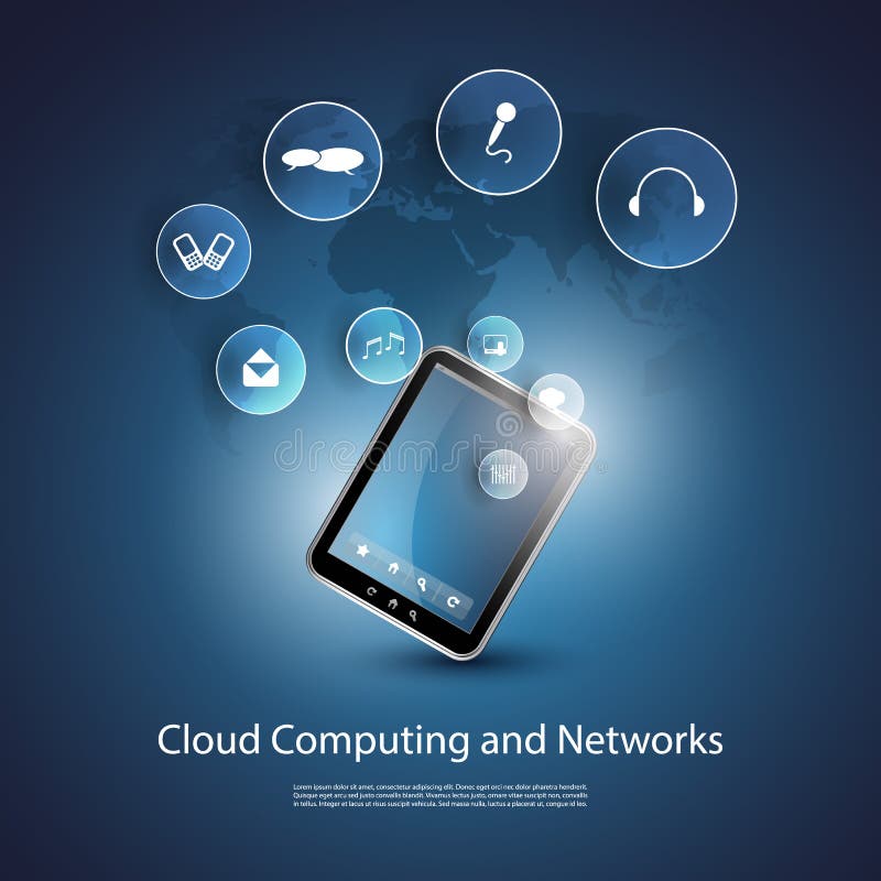 Blue Cloud Computing Concept Design in Editable Vector Format Stock ...