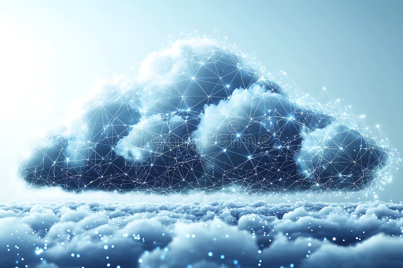 Abstract Cloud Computing Network Digital Data Connection, Global Network, Futuristic Technology ...