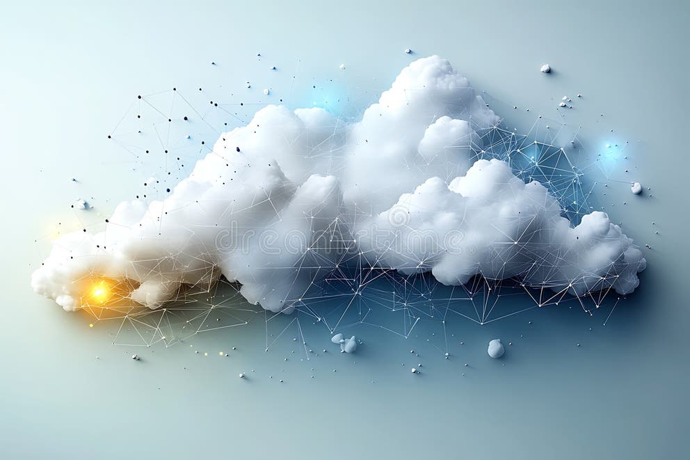 Abstract Cloud Computing Network Digital Data & Connectivity Concept Illustration Stock ...