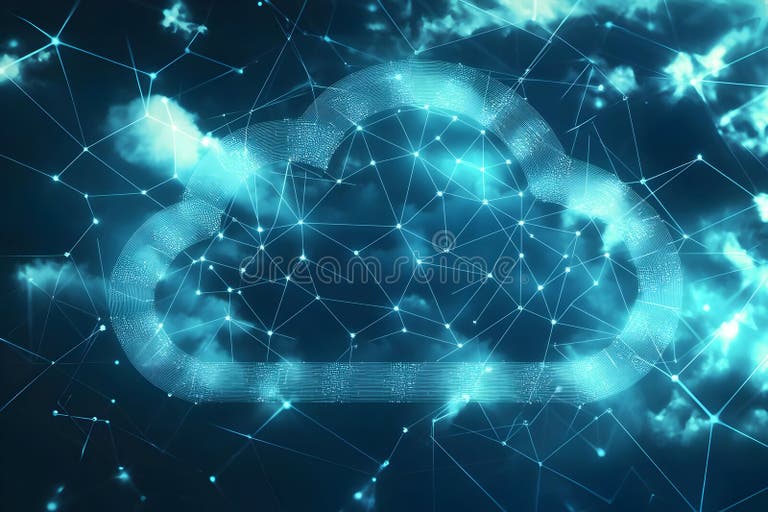 Abstract Cloud Computing Network Digital Data Visualization Stock Illustration - Illustration of ...