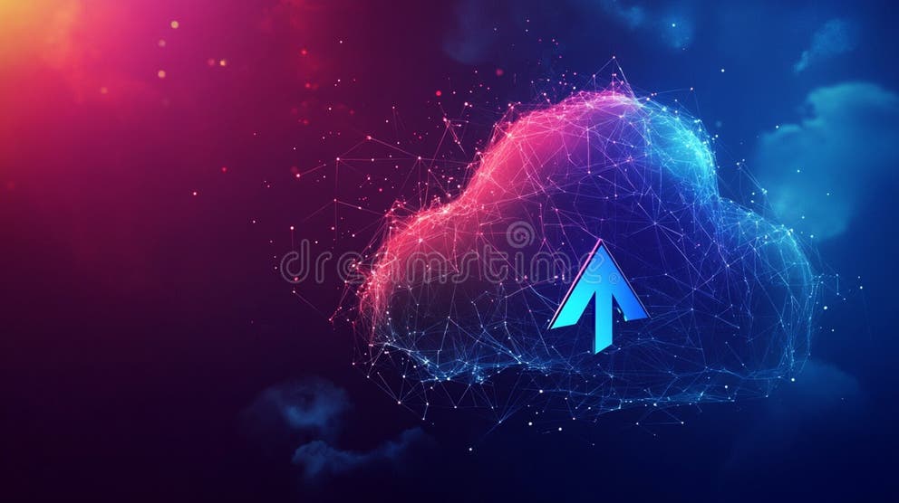 Abstract Cloud Computing Network Digital Upload Data Technology Web Cyber Future Modern Design ...