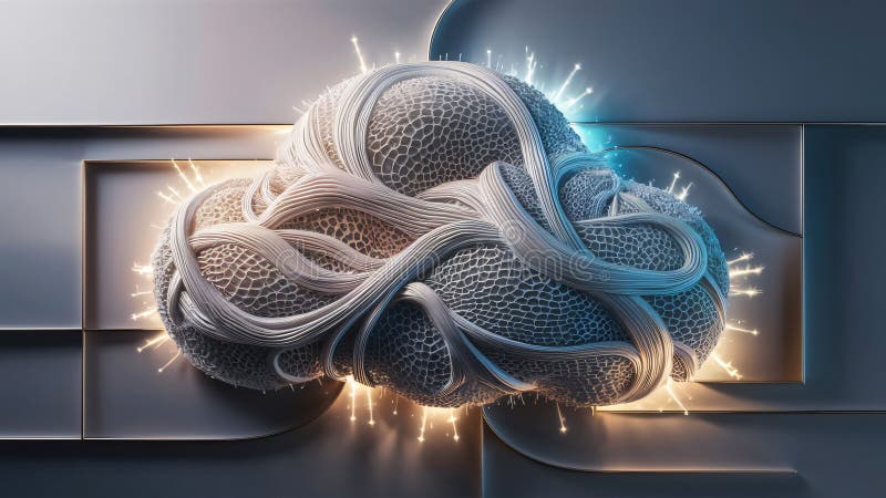 Abstract Cloud Computing Network, Intertwined Data High Quality Image ...