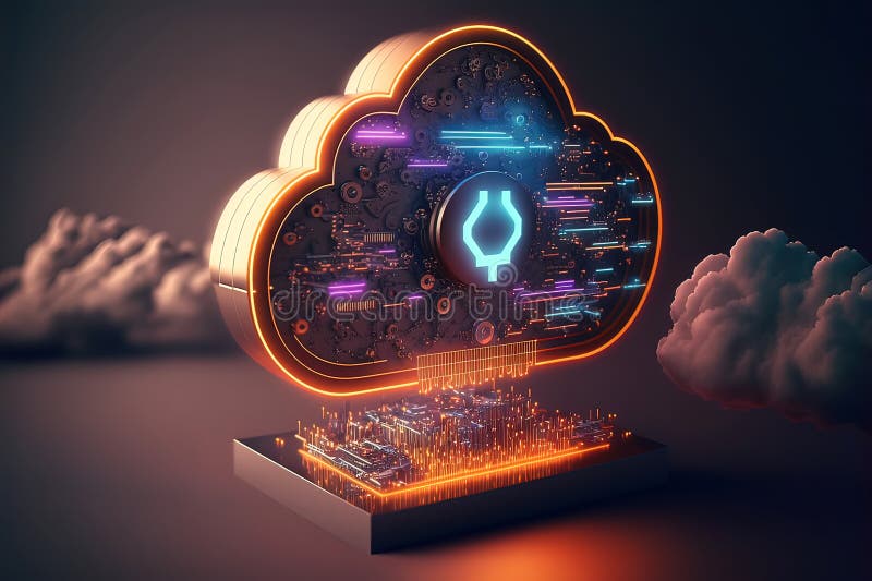 Abstract Cloud Computing Technology Concept Cloud Computing Data Center Server Rack