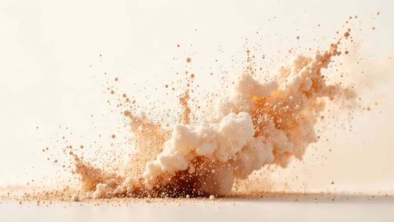 Abstract Cloud of Exploding Sand Particles in Motion Stock Illustration ...