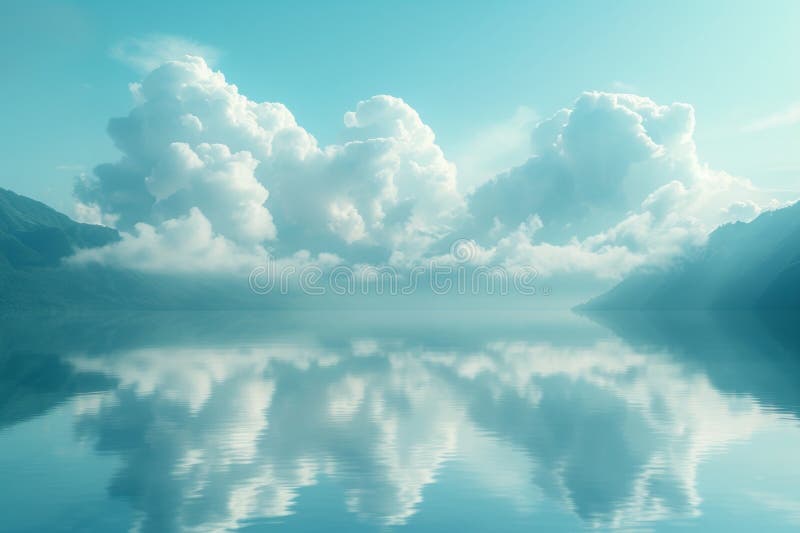 Abstract Abstract Cloud Floating in Water Reflection Stock Image ...