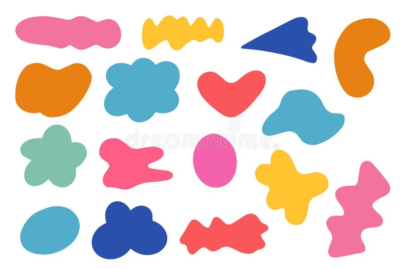 Abstract Cloud and Flower Shapes Sticker Pack. Groovy Funky Flower ...