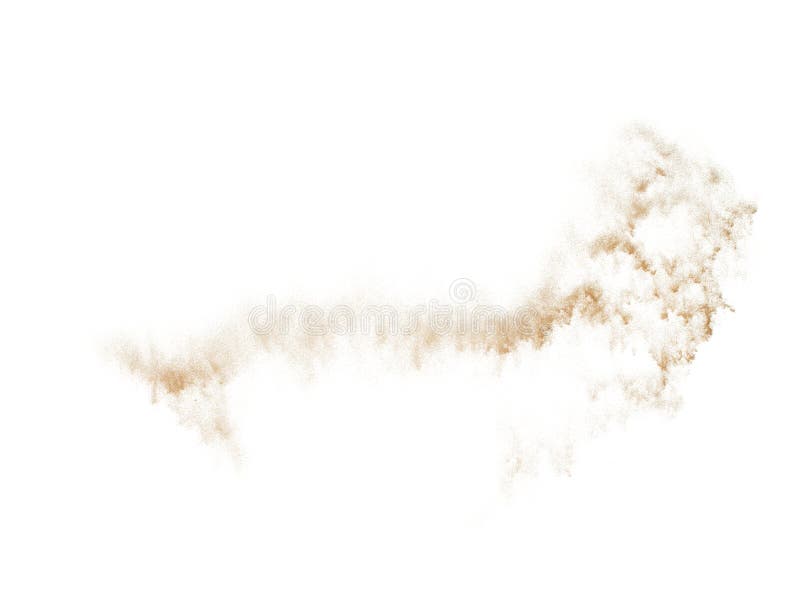 Abstract Cloud Fly. Yellow Colored Sand Splash Throwing Curve Circle in ...
