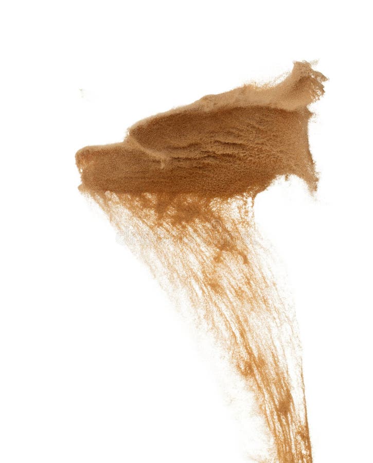 Abstract Cloud Fly. Yellow Colored Sand Splash Throwing Curve Circle in ...