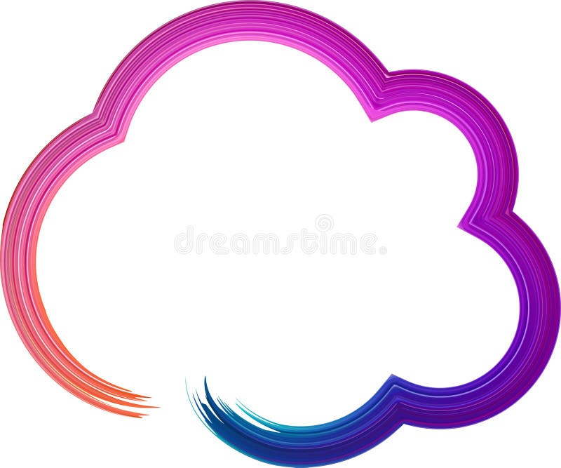 Abstract Cloud Frame with Curve Pink Brush Stroke Texture Gradient ...